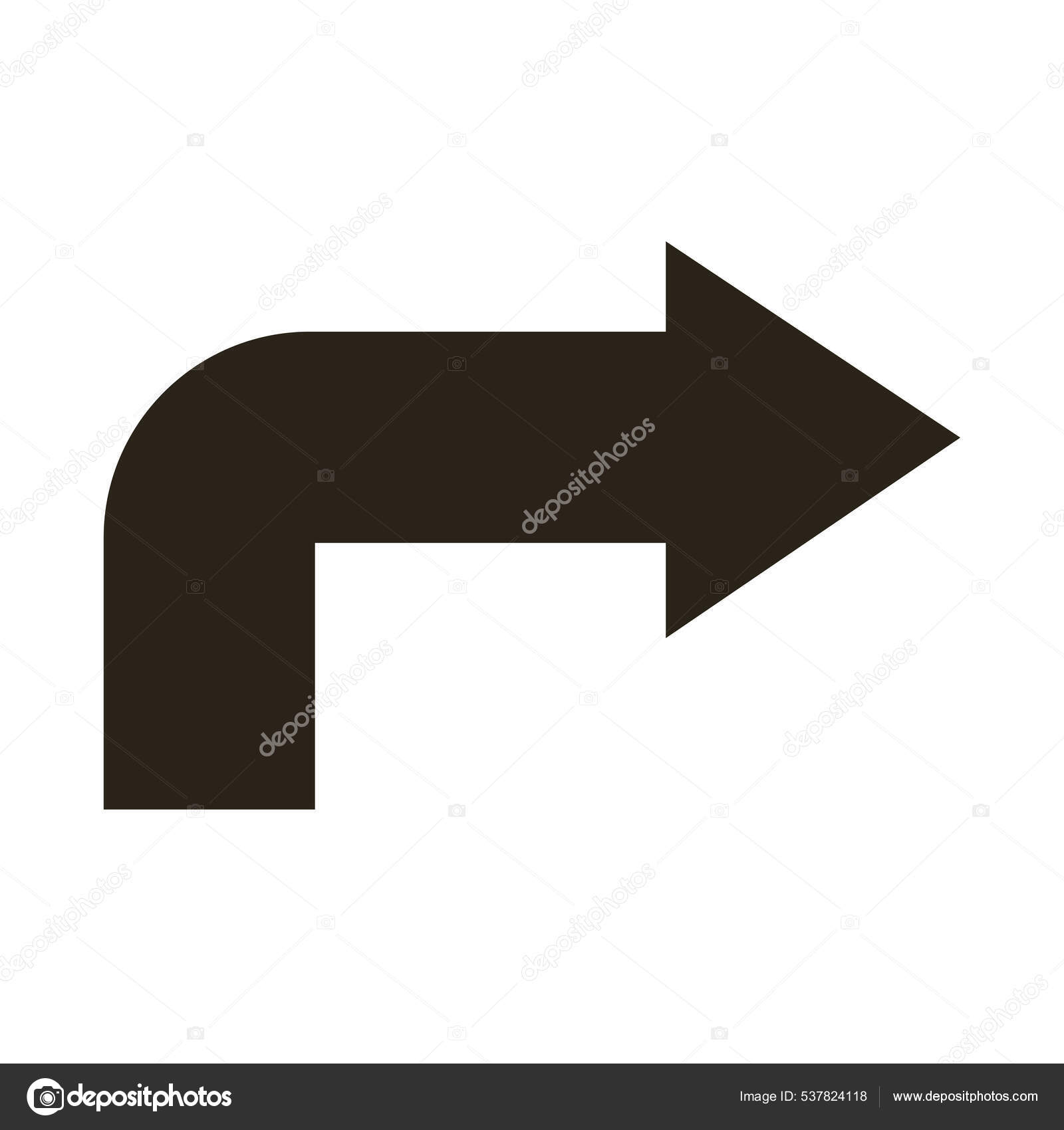 Curved arrow on the road Stock Vector by ©yupiramos 537824118