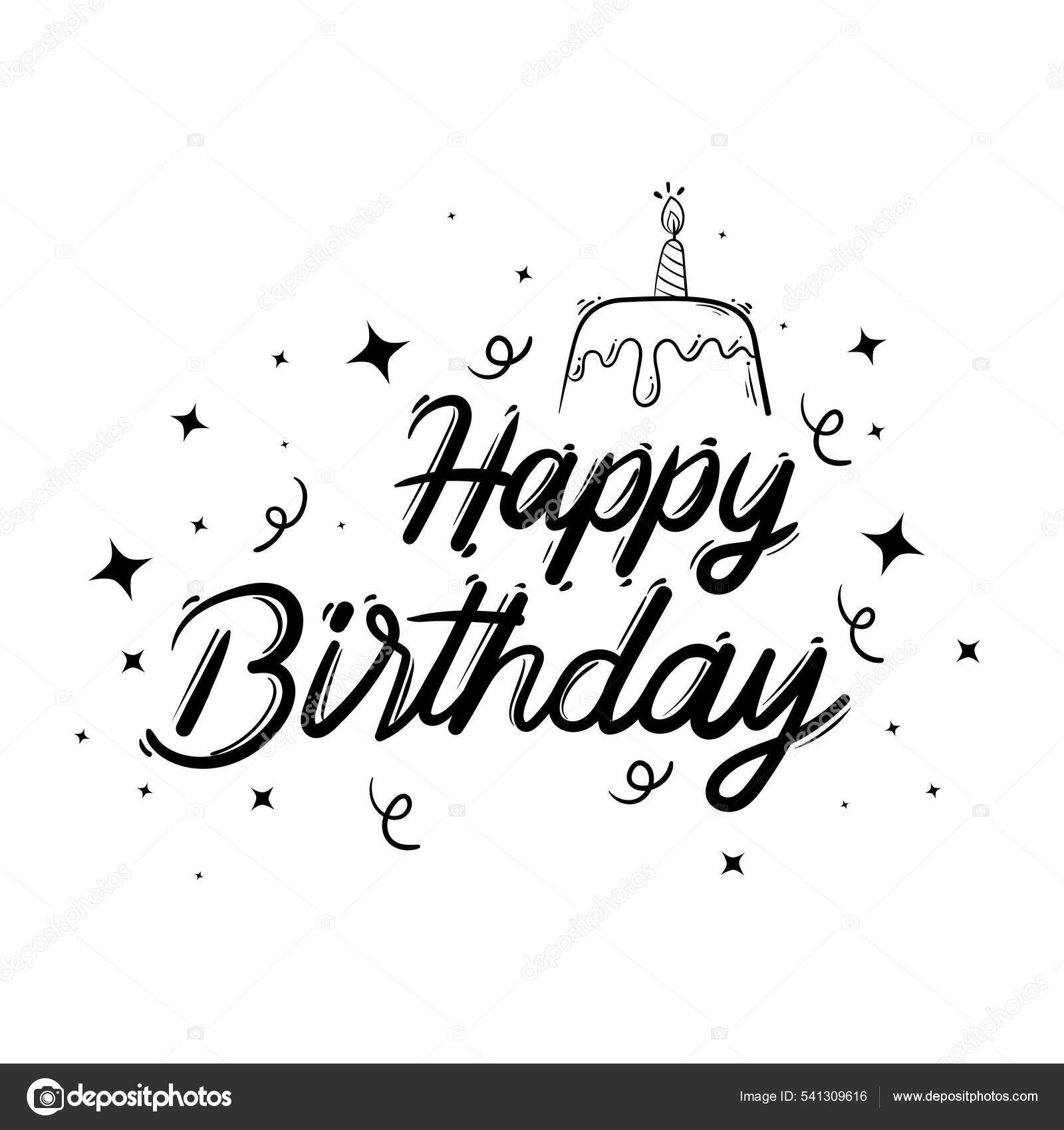Happy birthday lettering Stock Vector Image by ©yupiramos #541309616