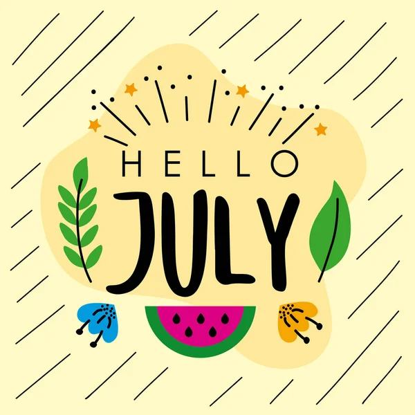 Hello july imágenes de stock de arte vectorial | Depositphotos