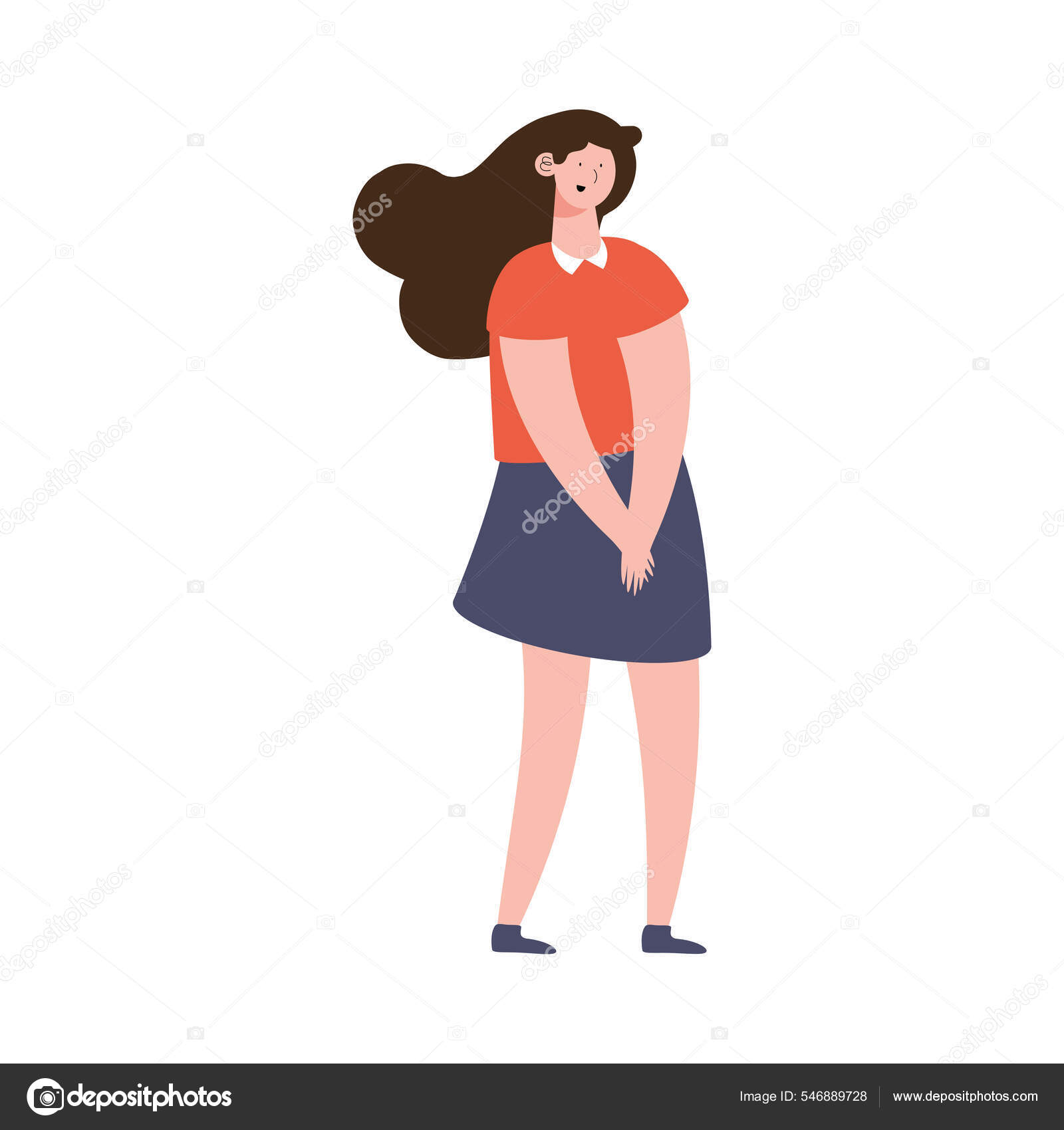 Young woman standing Stock Vector by ©yupiramos 546889728