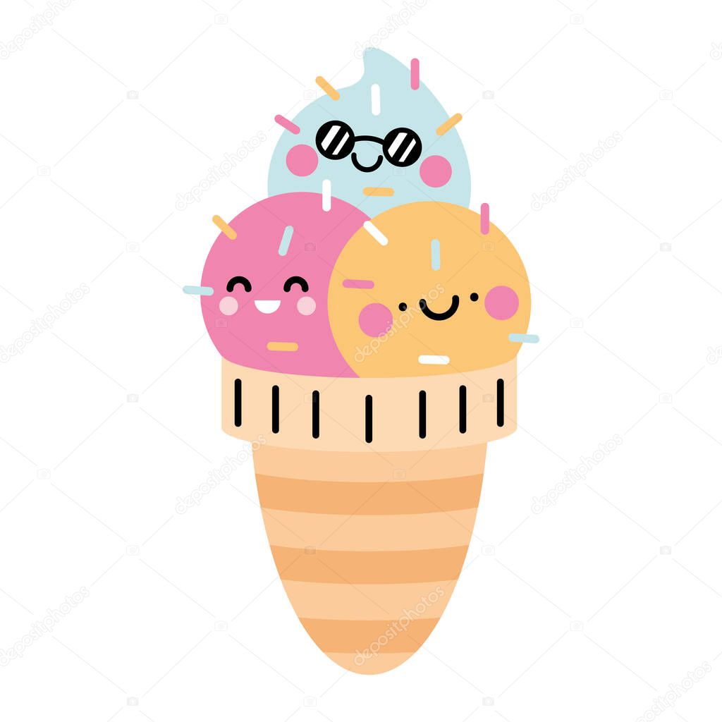 Lindo helado kawaii Vector de Stock de ©yupiramos 546896226