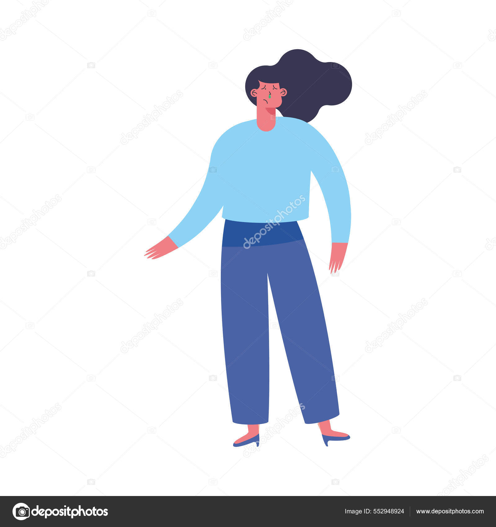 Young woman standing character Stock Vector Image by ©yupiramos #552948924