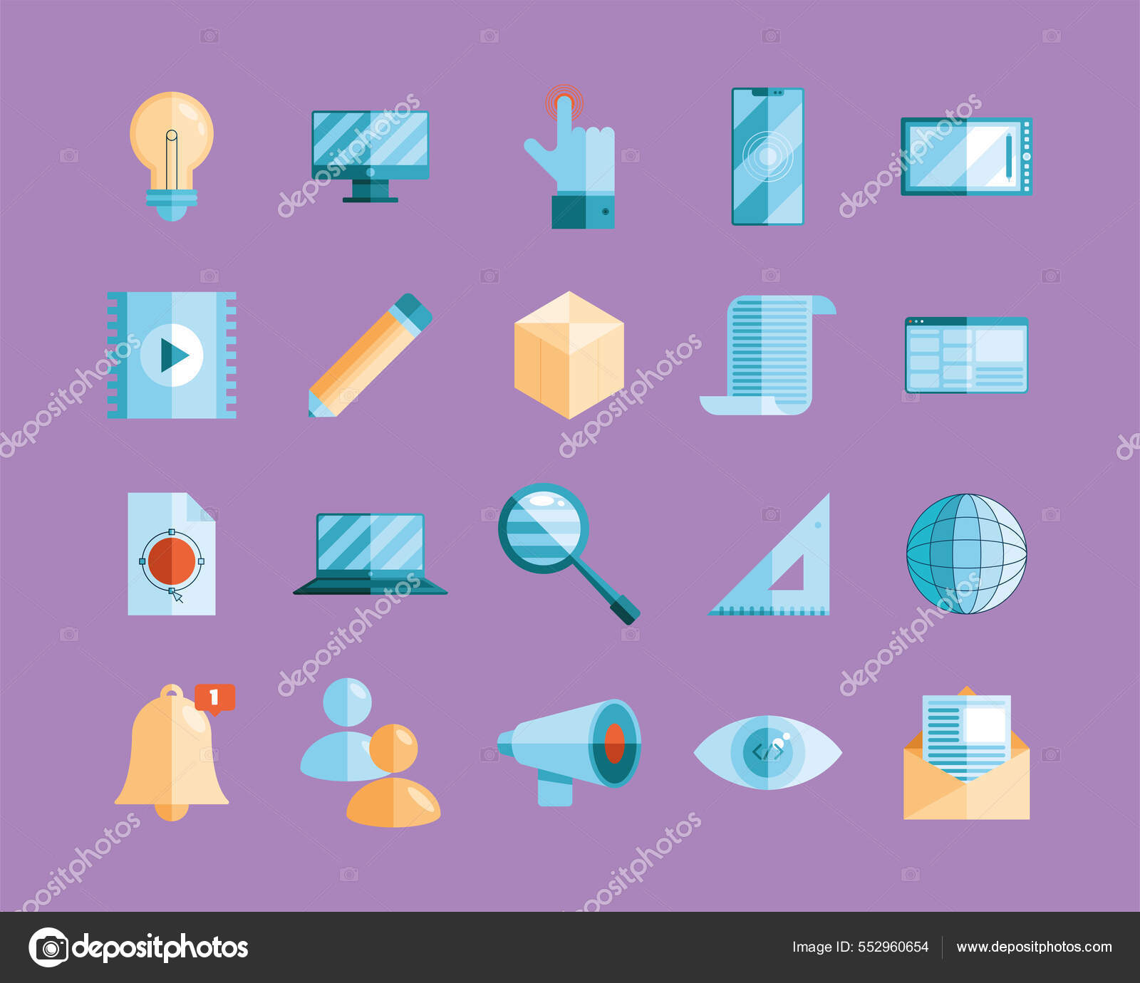 Twenty development design icons Stock Vector by ©yupiramos 552960654