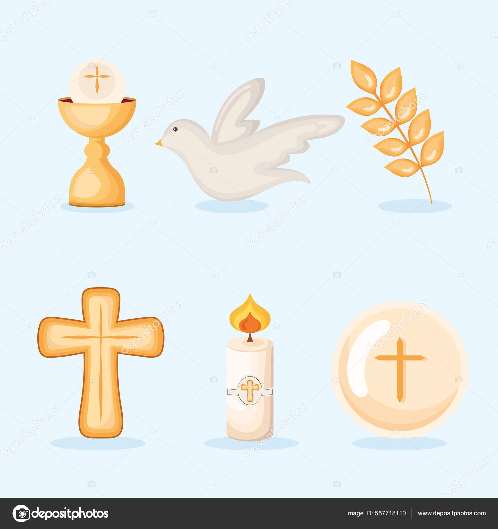 Símbolos De La Comunión Católica Eucaristía En La Iglesia