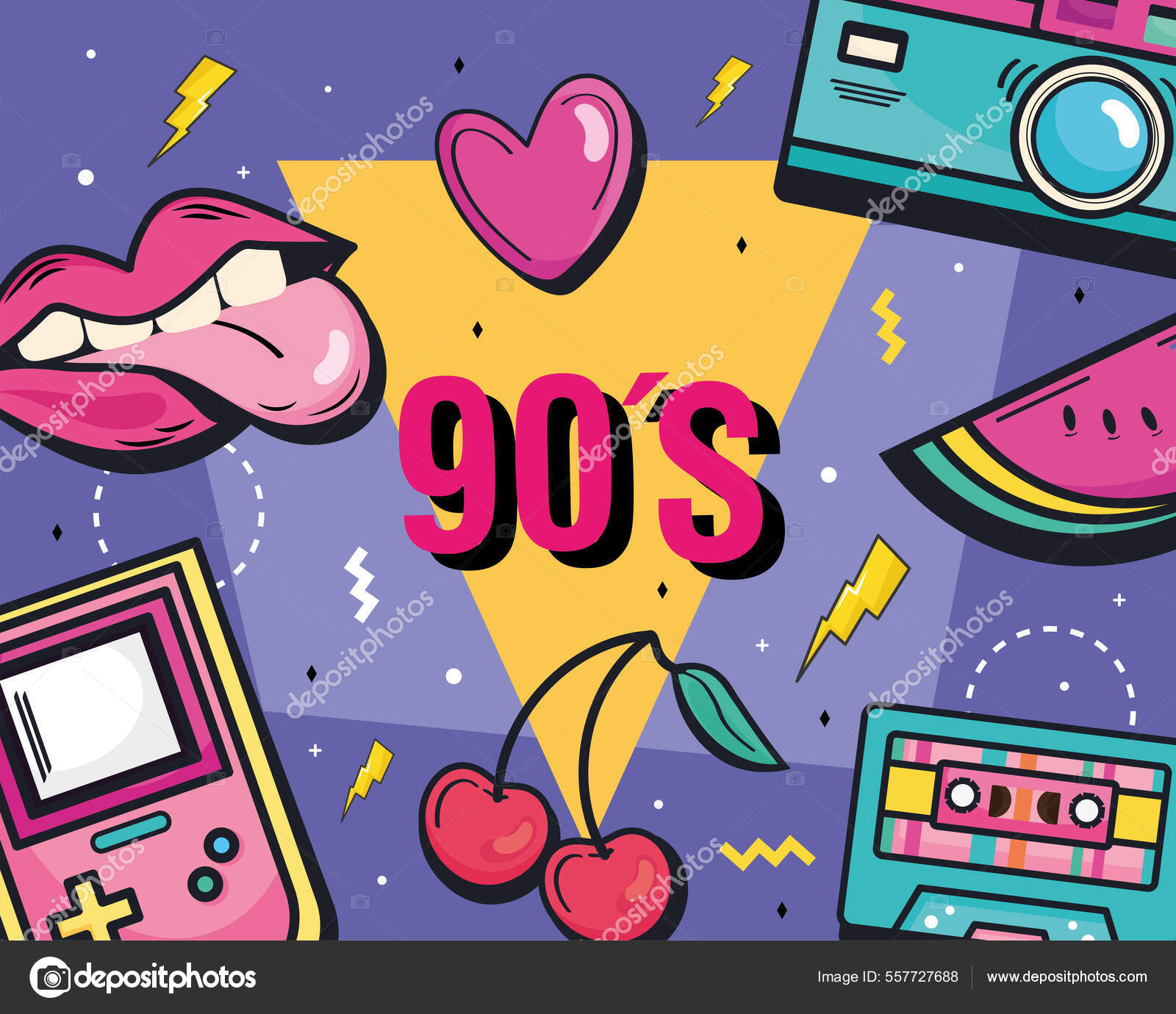 Nineties stickers frame Stock Vector by ©yupiramos 557727688