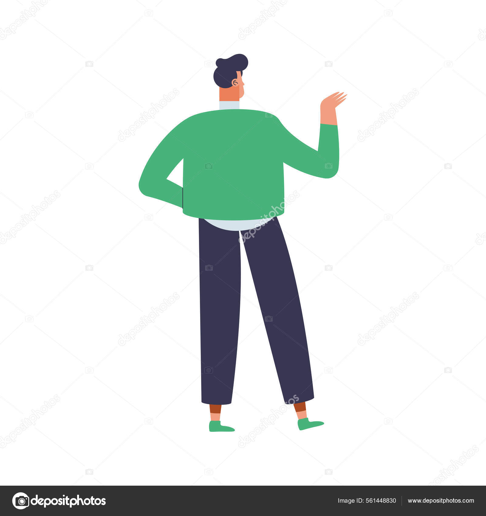 Young man back character Stock Illustration by ©yupiramos #561448830