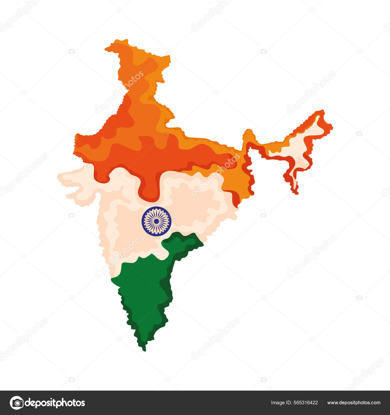 India flag in map Stock Vector by ©yupiramos 565316422