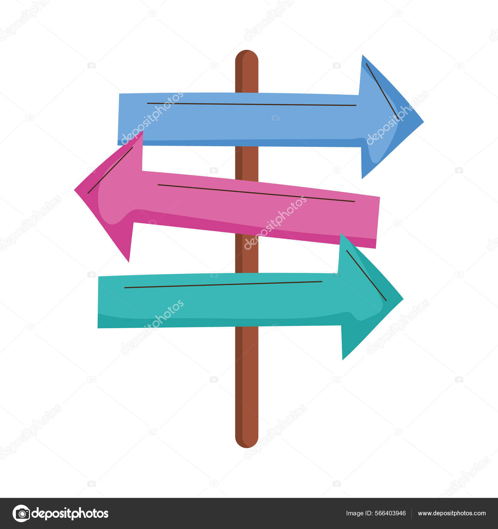 Wooden arrows way signal Stock Vector Image by ©yupiramos #566403946