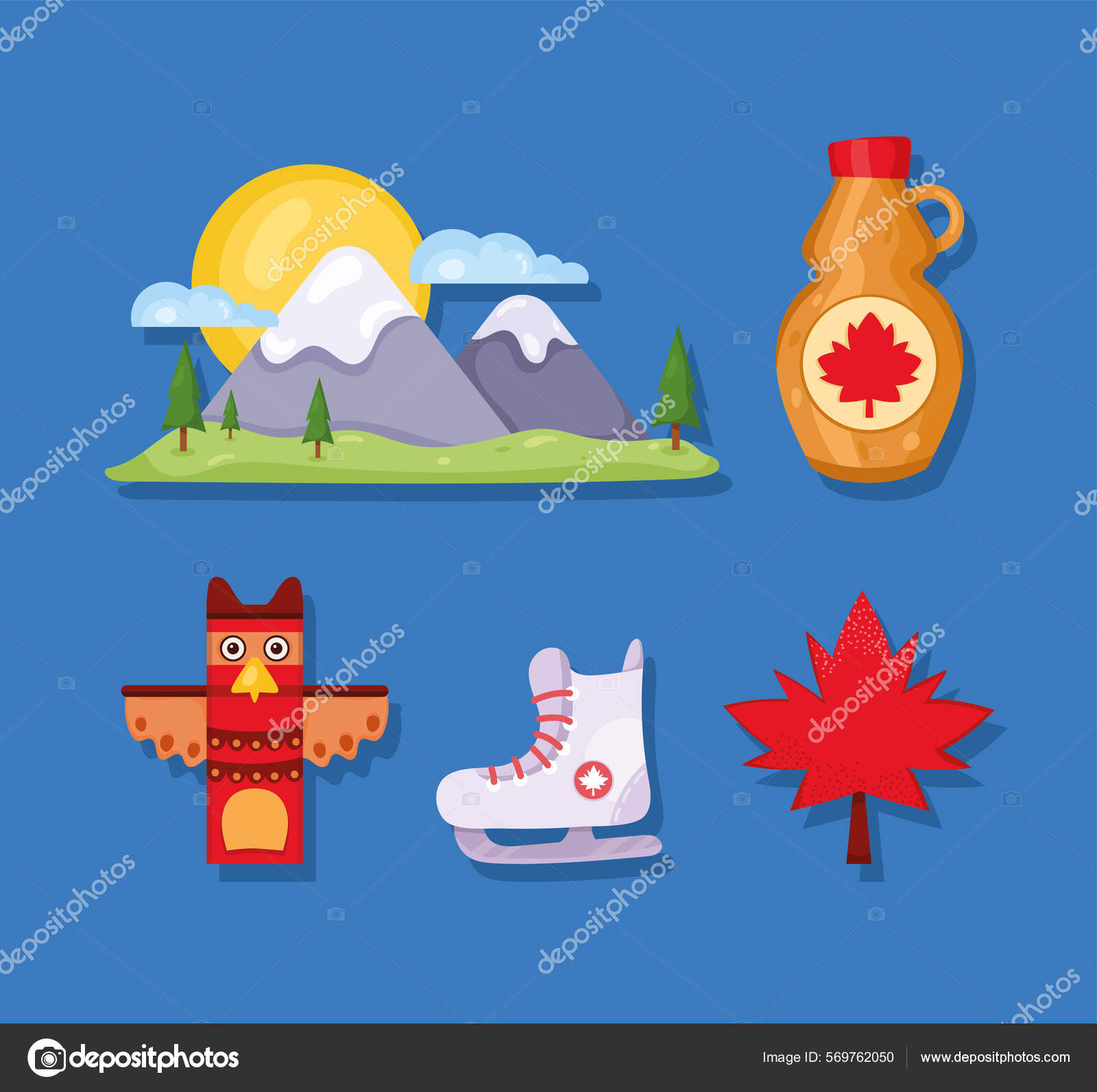 Five canadian culture icons Stock Vector by ©yupiramos 569762050