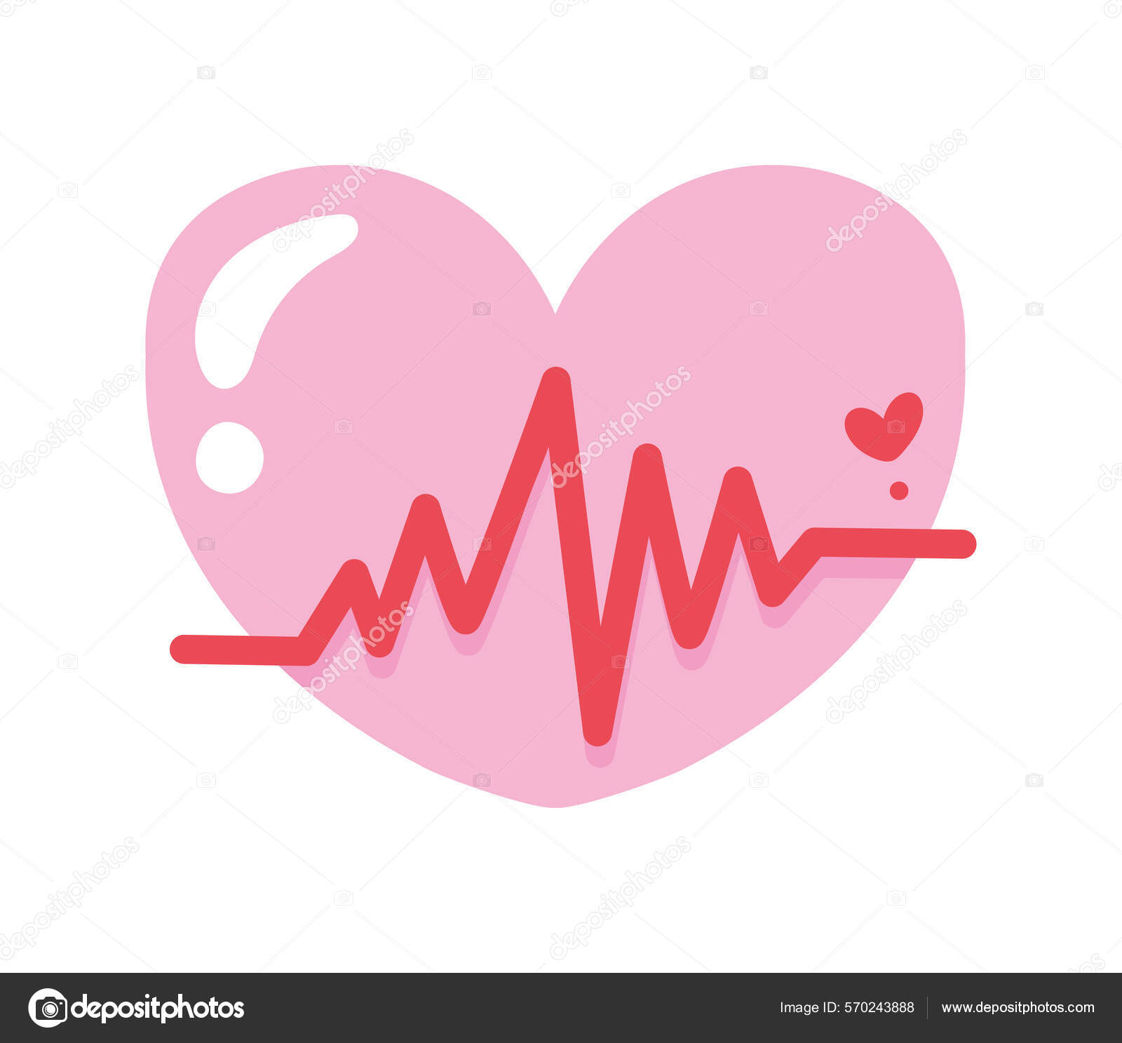 Corazón con latidos Vector de stock #570243888 de ©yupiramos