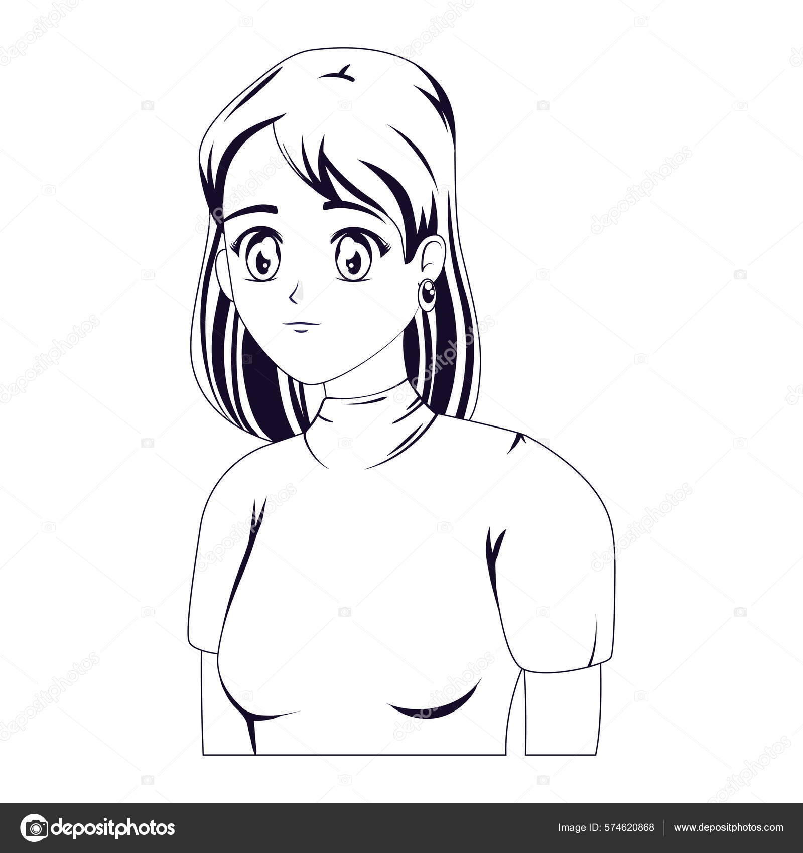 Anime Girl Drawing Style Character Stock Vector By ©yupiramos 574620868