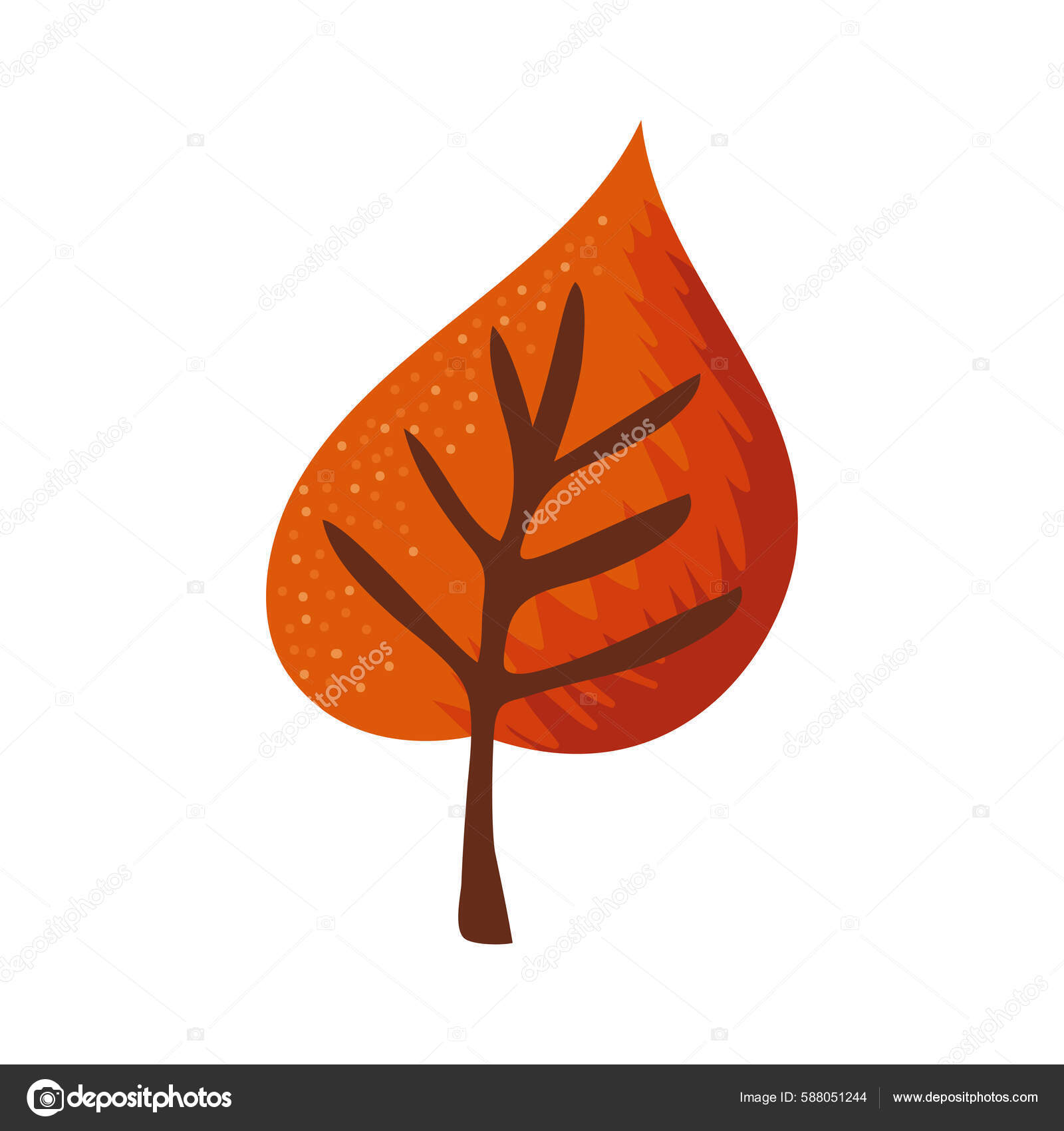 Autumn Orange Dry Leaf Icon Stock Vector by ©yupiramos 588051244