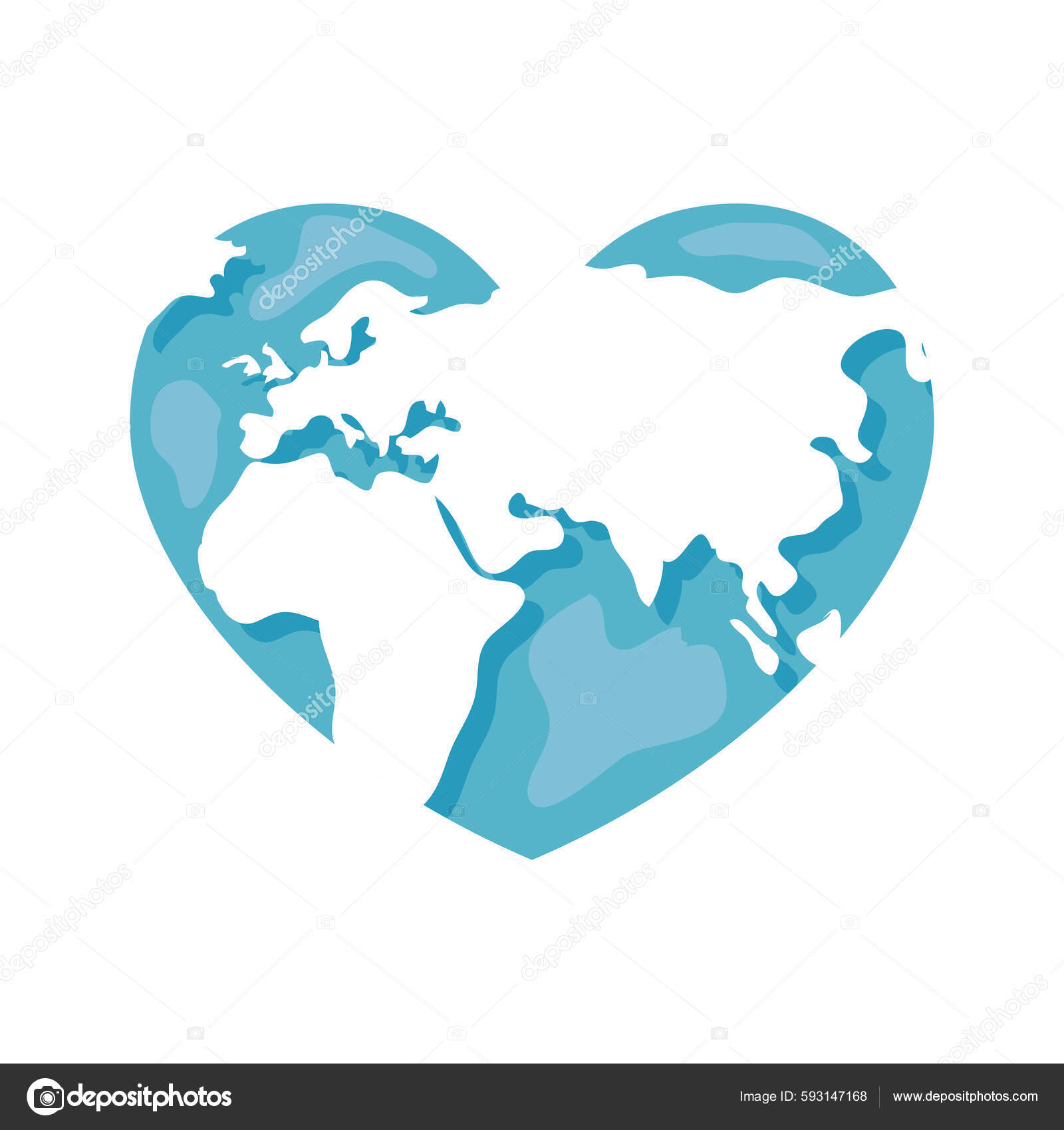 Planet Earth Heart Shape Icon Stock Vector Image by ©yupiramos #593147168