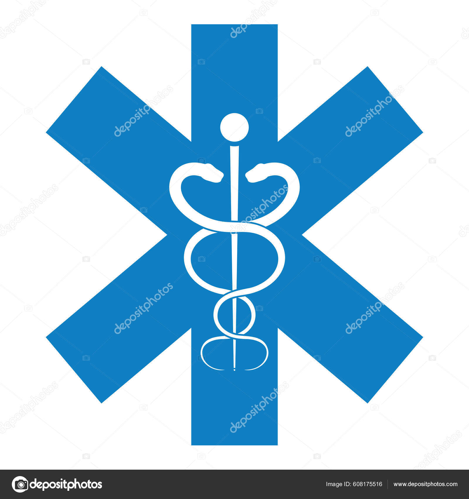 Caduceus Symbol Cross Icon Stock Vector by ©yupiramos 608175516