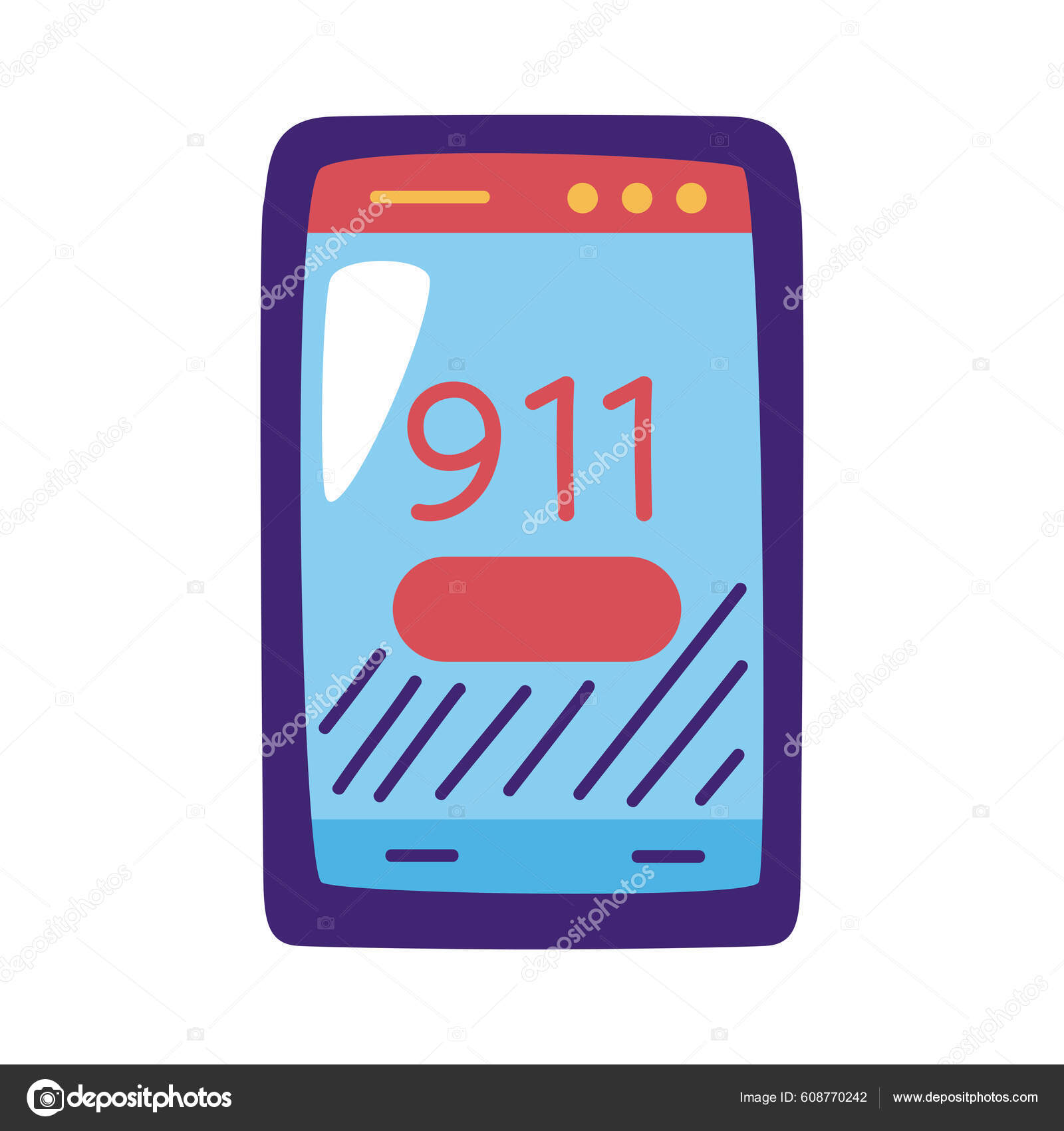 Smartphone Emergency Call Icon Stock Vector Image by ©yupiramos #608770242