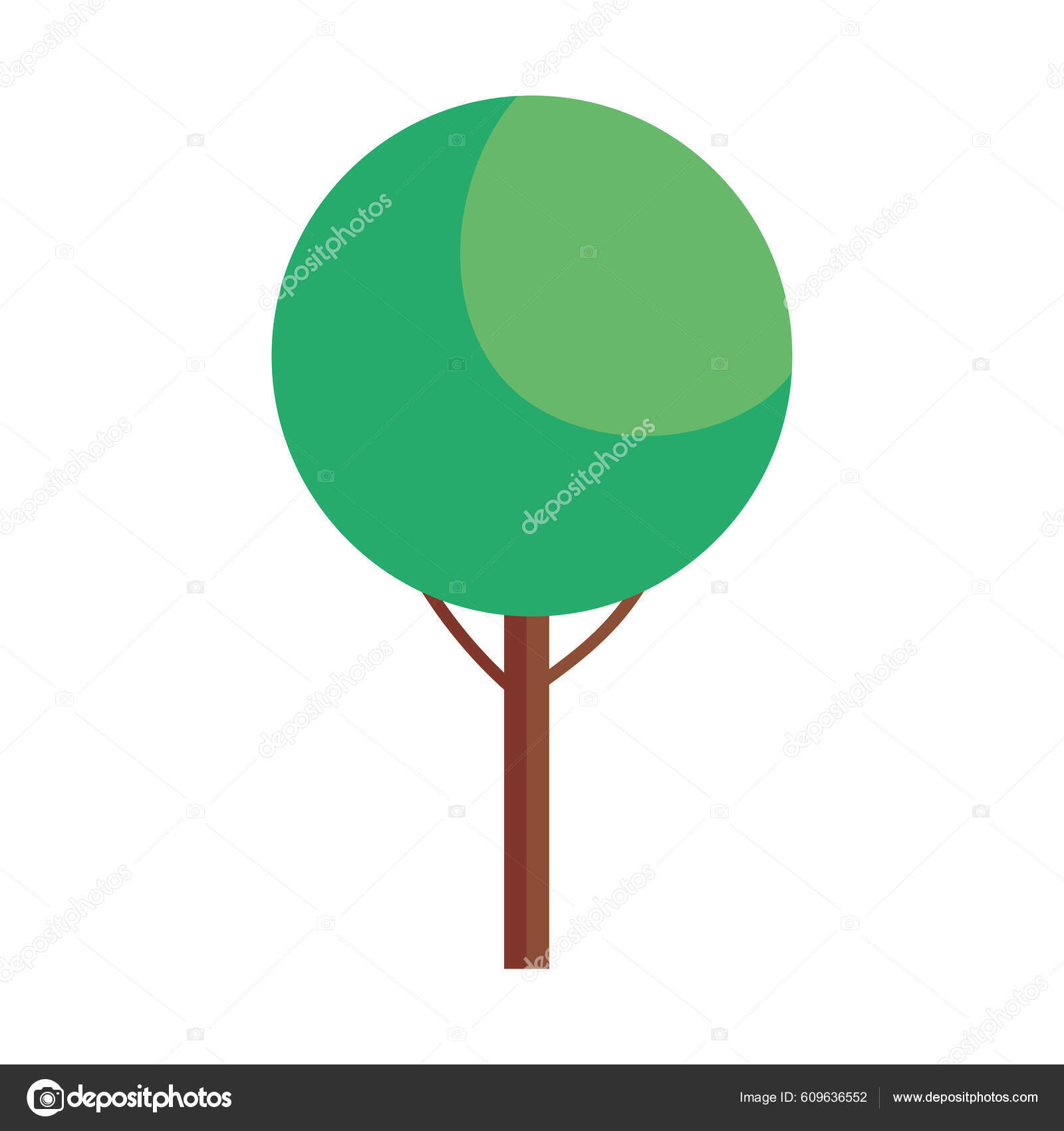 Circular Tree Plant Forest Nature Icon Stock Vector by ©yupiramos 609636552