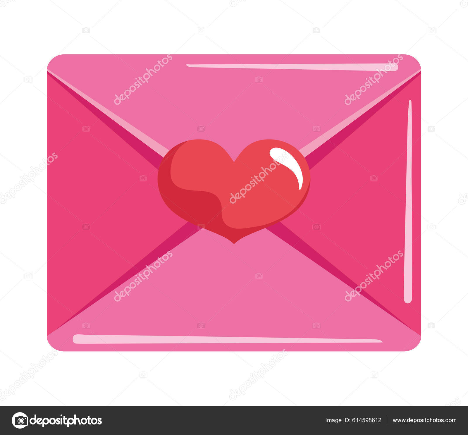 Envelope Mail Heart Icon Stock Vector by ©yupiramos 614598612