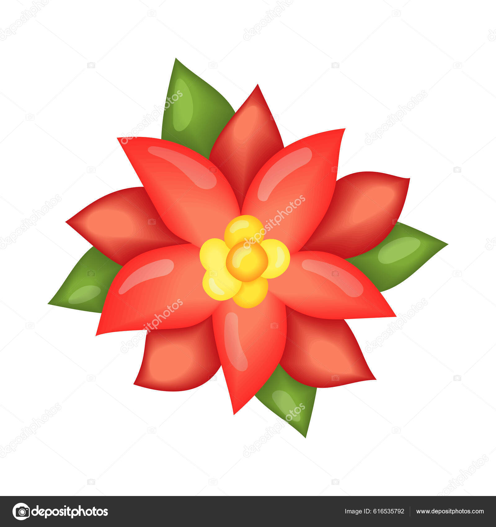 Red Flower Garden Decoration Icon Stock Vector by ©yupiramos 616535792