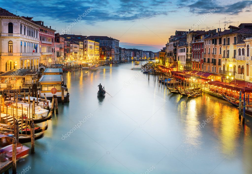 Grand Canal at night, Venice — Stock Photo © ventdusud #27115299