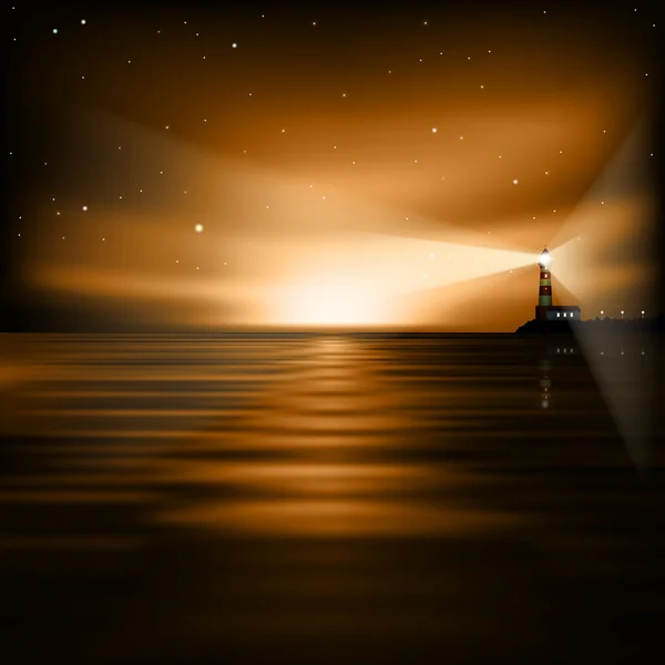 Abstract sea background with lighthouse and mountains Stock Vector ...