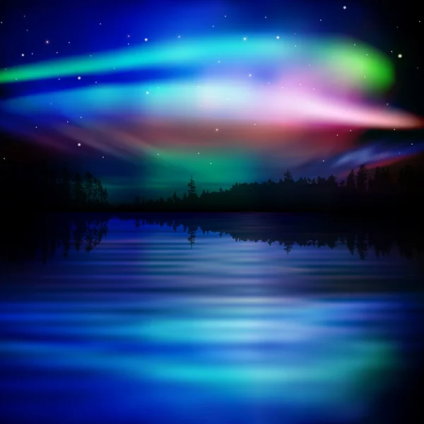 abstract background with forest lake and sunrise - Stock Image - Everypixel