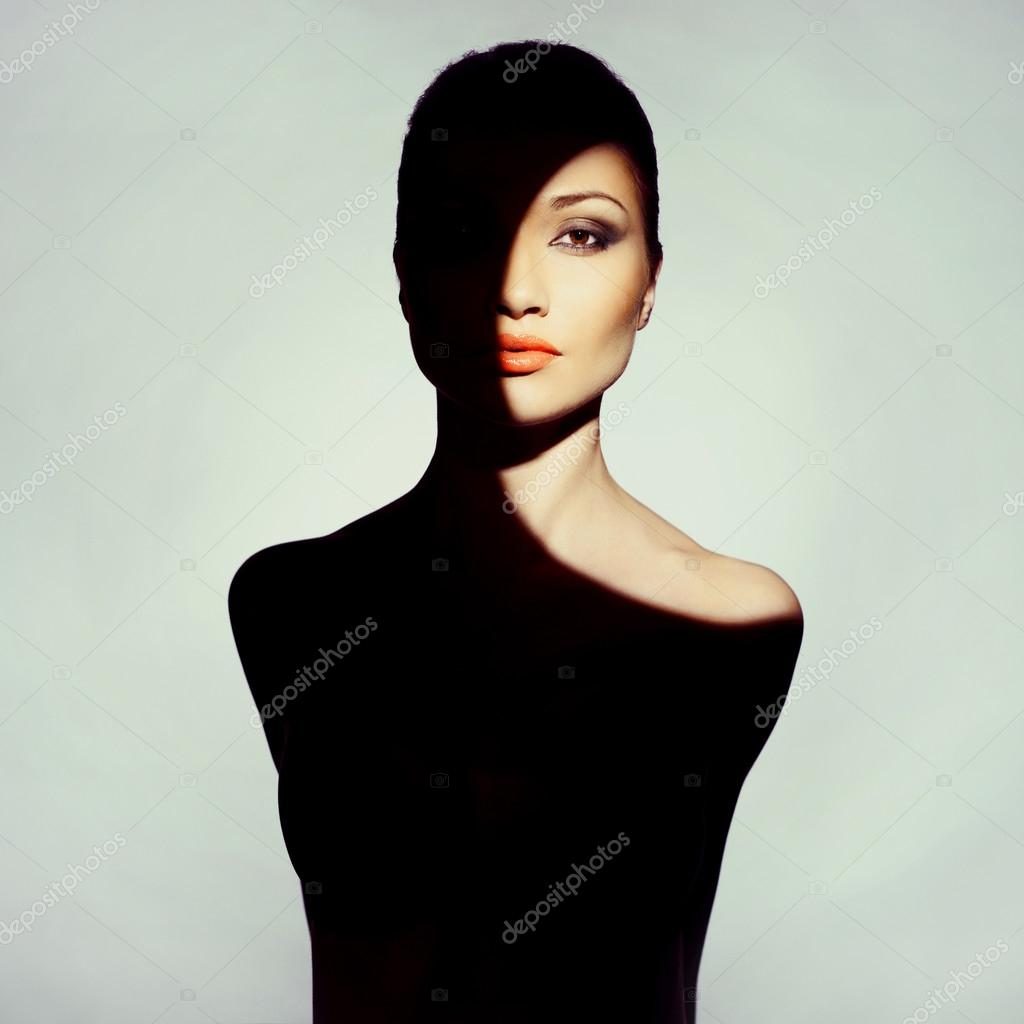Surrealistic young lady with shadow on her body — Stock Photo © egorrr ...