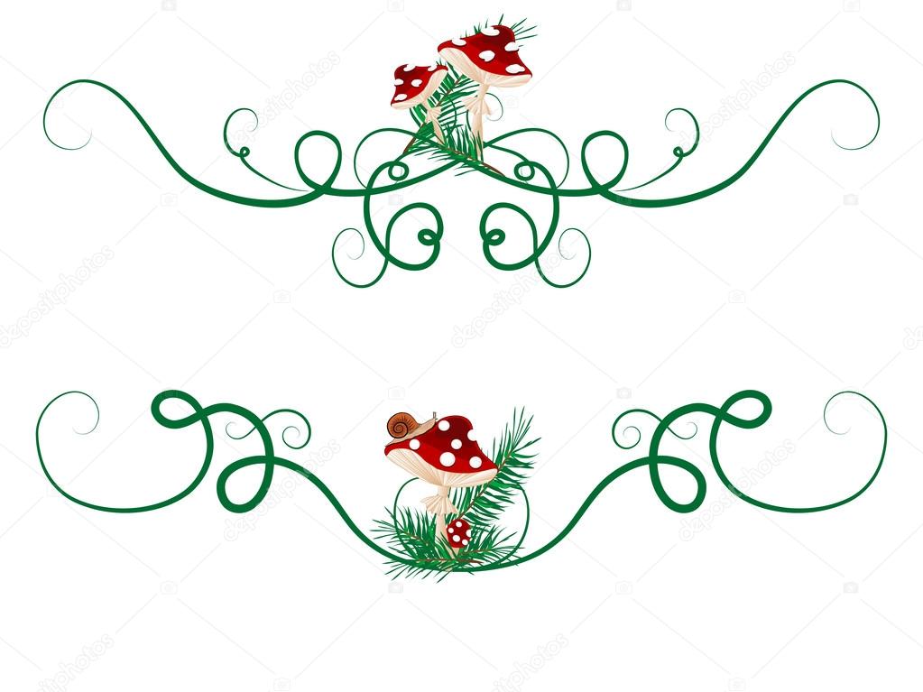 Mushrooms border Stock Vector Image by ©sarininka #28822525