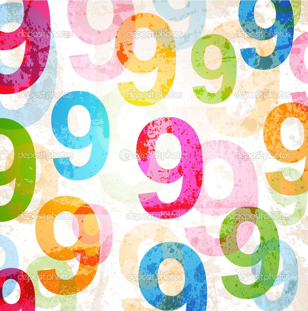 Abstract background with colorful rainbow numbers for design Stock ...