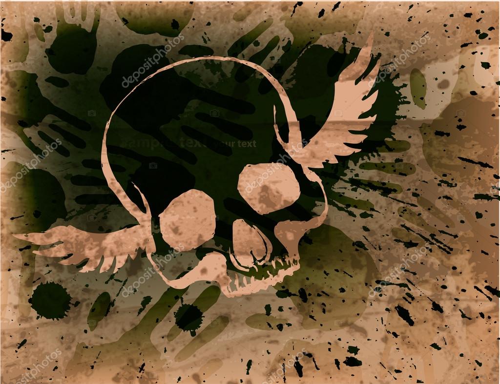 Skull and grunge vector background Stock Illustration by ©file404 #13676510