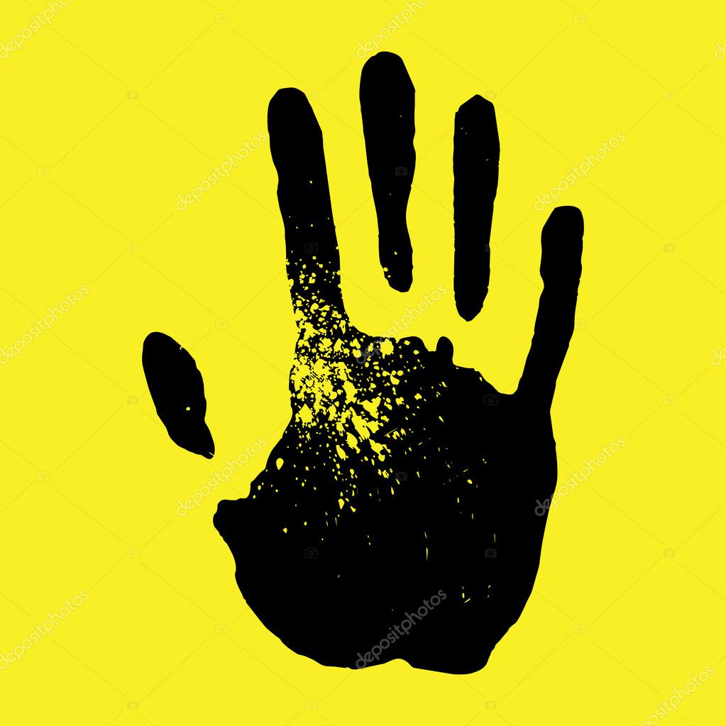 Handprint on a yellow background Stock Vector Image by ©file404 #13678240