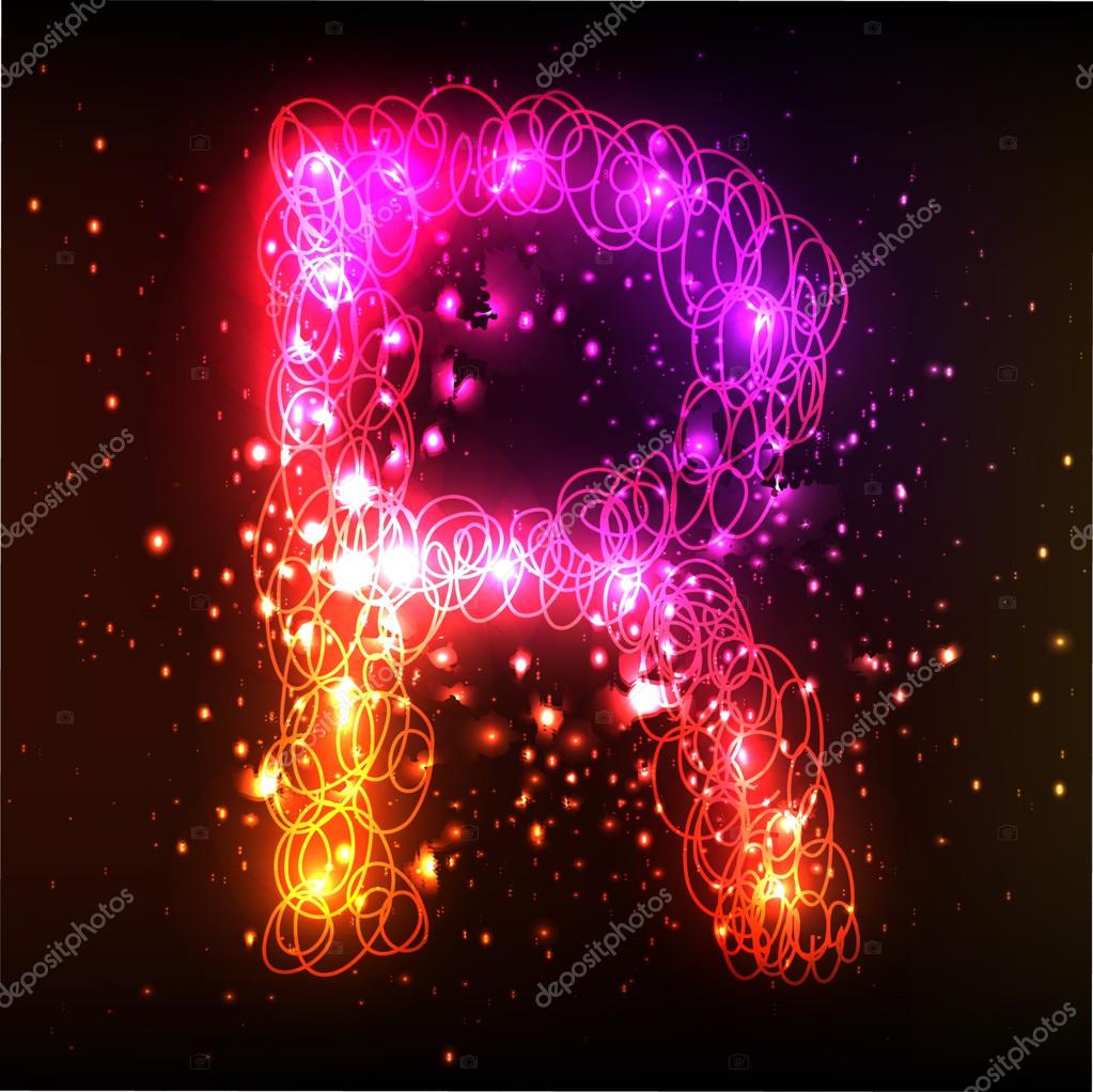 luz de neón alfabetos. letra r — Foto de stock © file404 #13754027