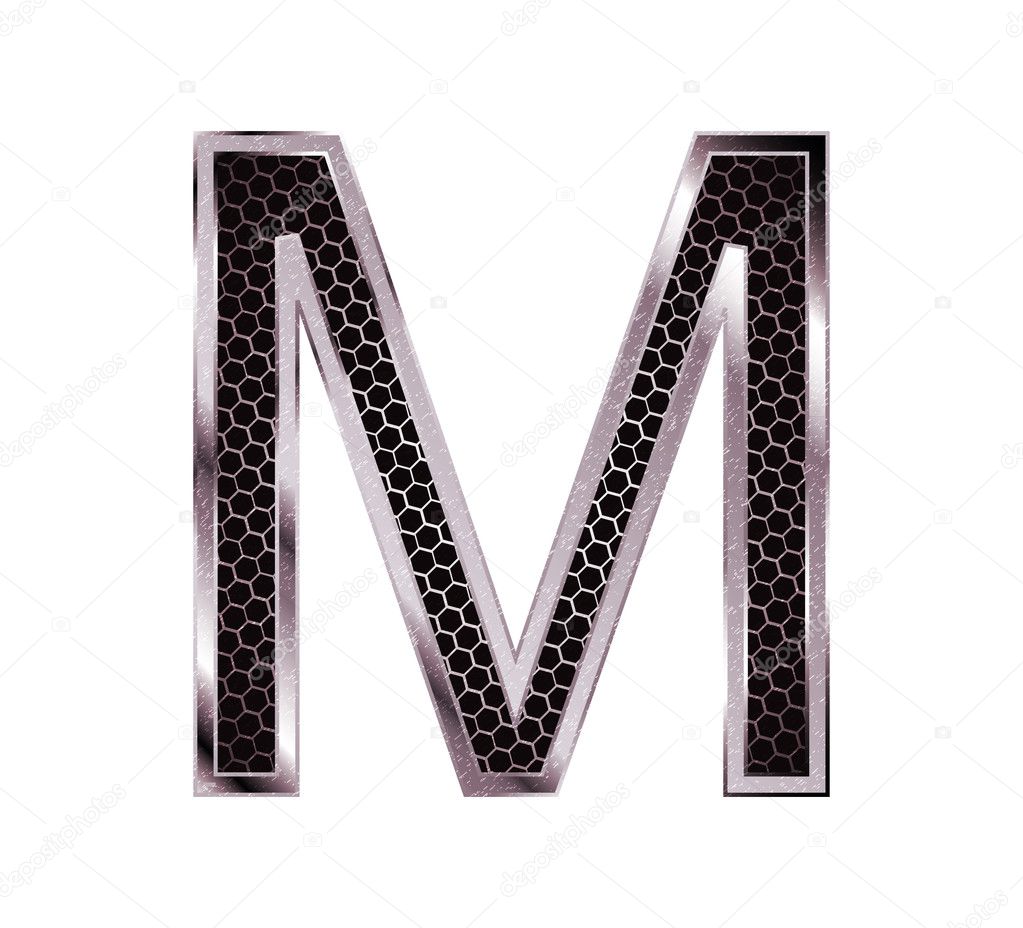 Metallic font . Letter M — Stock Photo © file404 #13754156