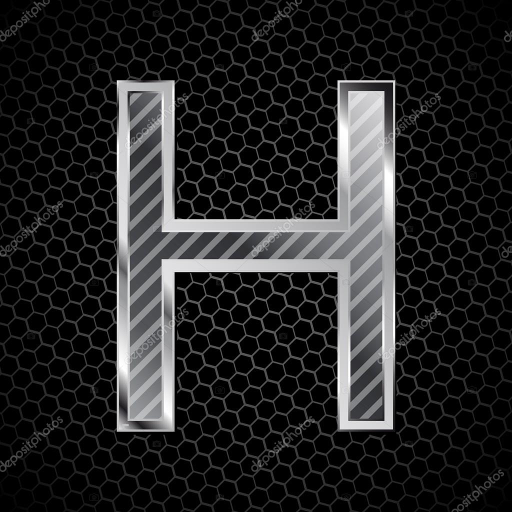 Metallic font on a metal grid. Letter H — Stock Photo © file404 #13754219