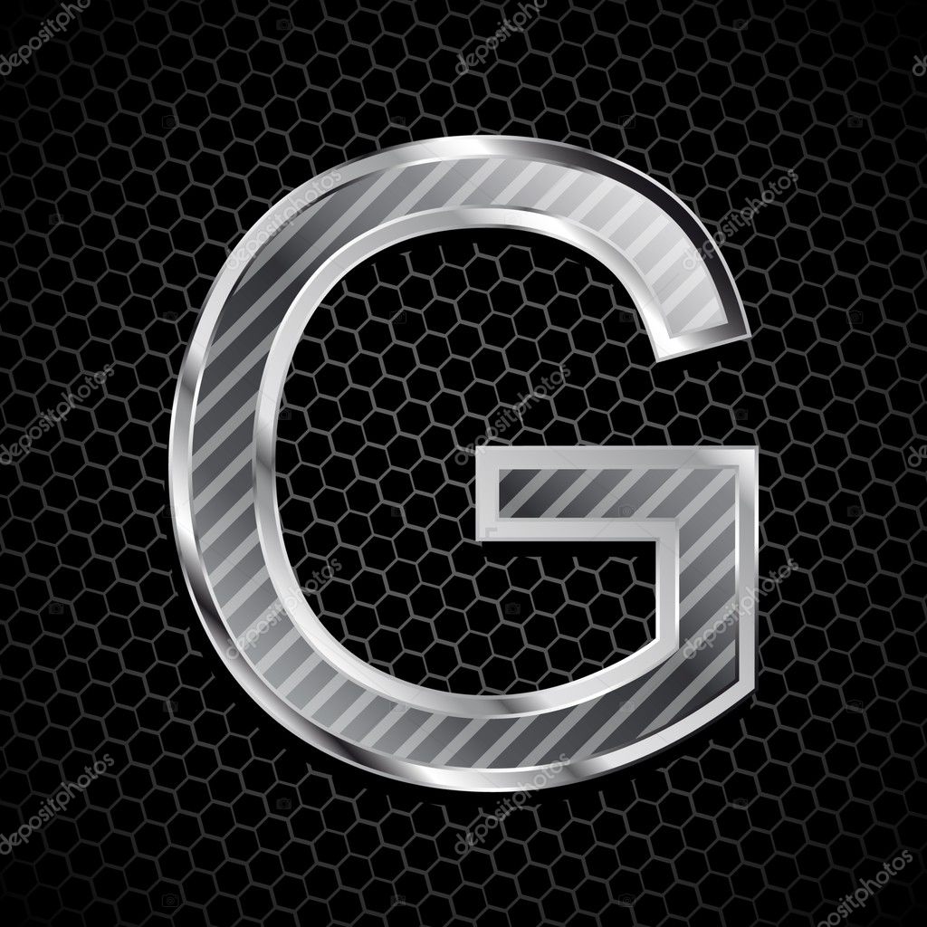 Metallic font on a metal grid. Letter G — Stock Photo © file404 #13754229