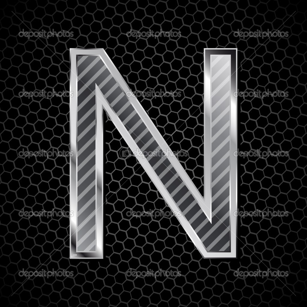 Metallic font on a metal grid. Letter N Stock Photo by ©file404 13754298
