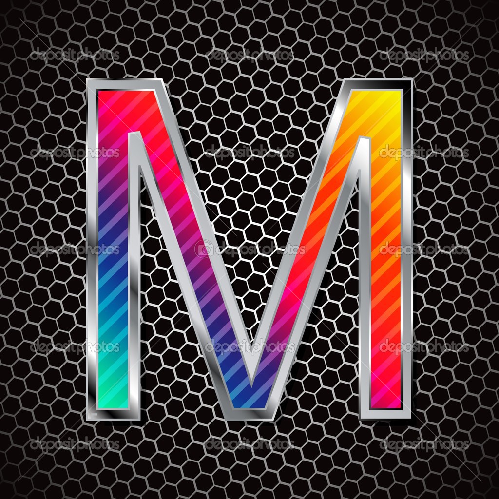 Metallic font on a metal grid. Letter — Stock Photo © file404 #13754309