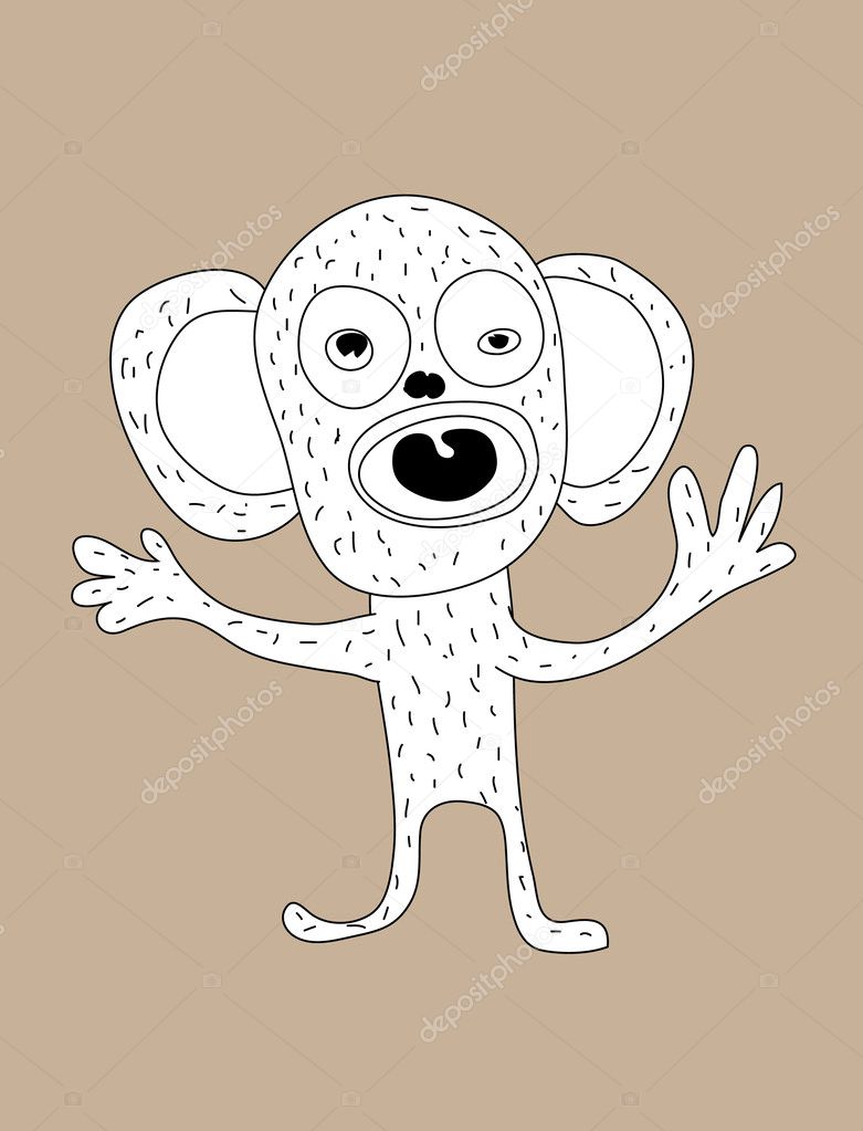 Cry white monkey Stock Illustration by ©file404 #13754871