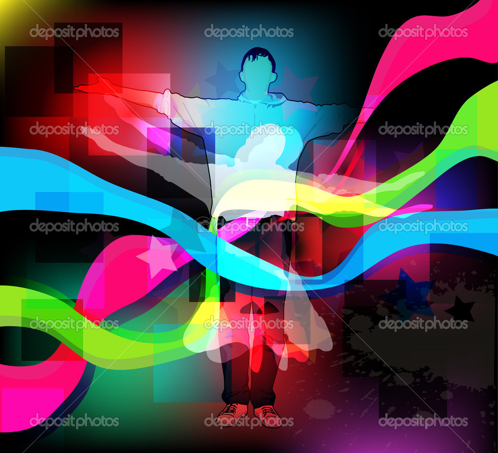 Abstract background with colorful rainbow numbers for design Stock ...