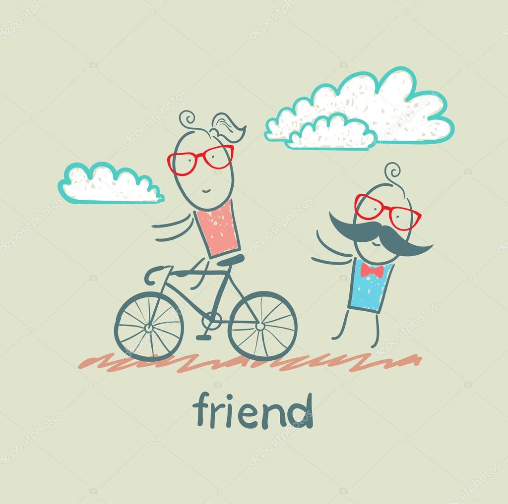 Bike Friends With A Cartoon