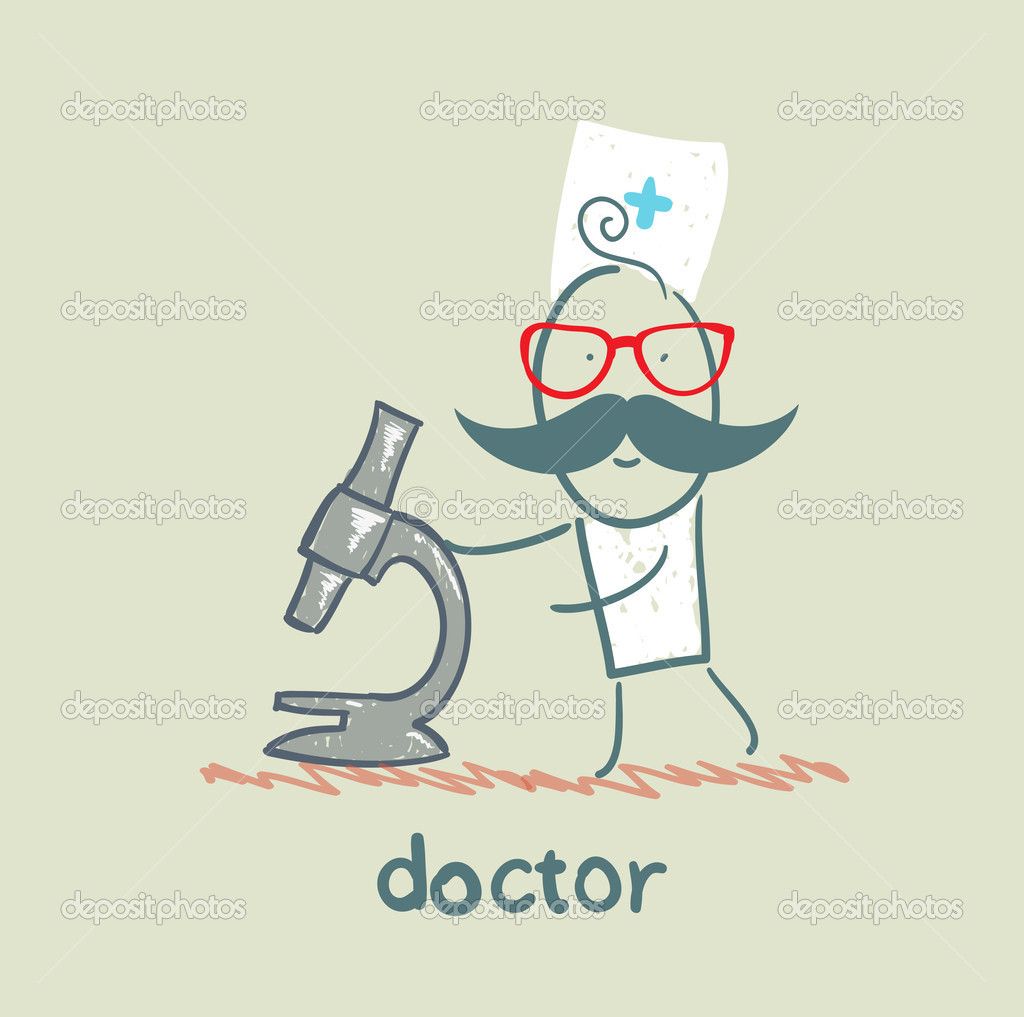 Doctor with microscope Stock Vector by ©file404 30385771