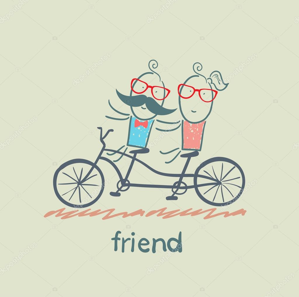 Bike Friends With A Cartoon