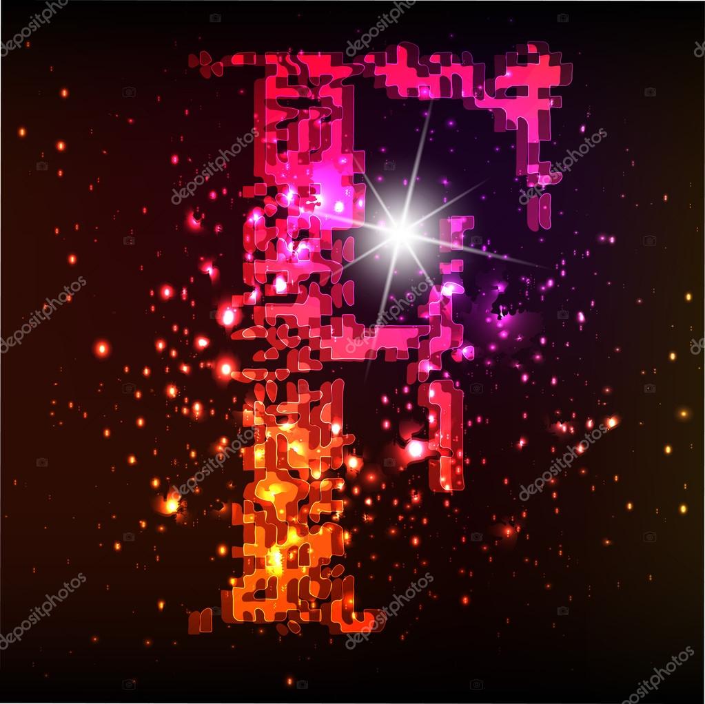 Glowing neon font. Shiny letter F Stock Vector Image by ©file404 #31178613