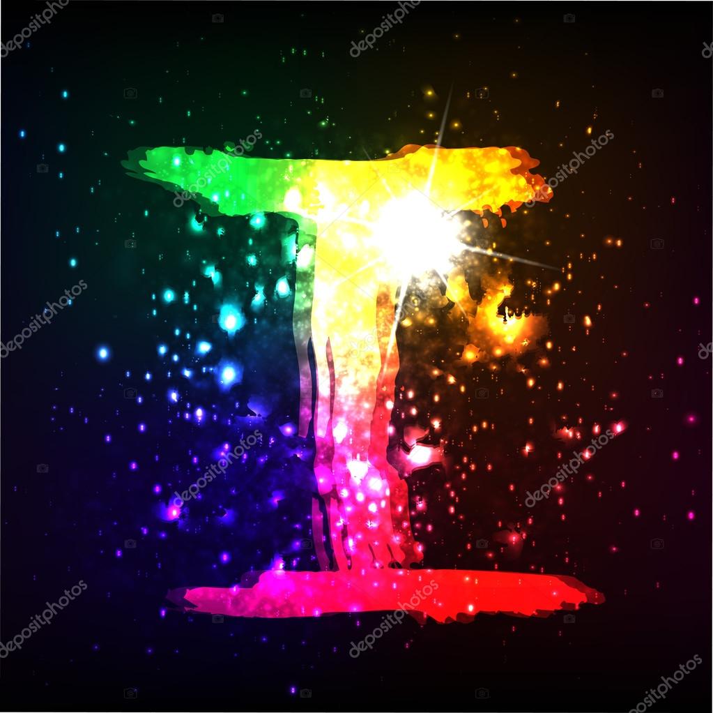 Glowing shiny graffiti letter on space background. Letter I Stock ...