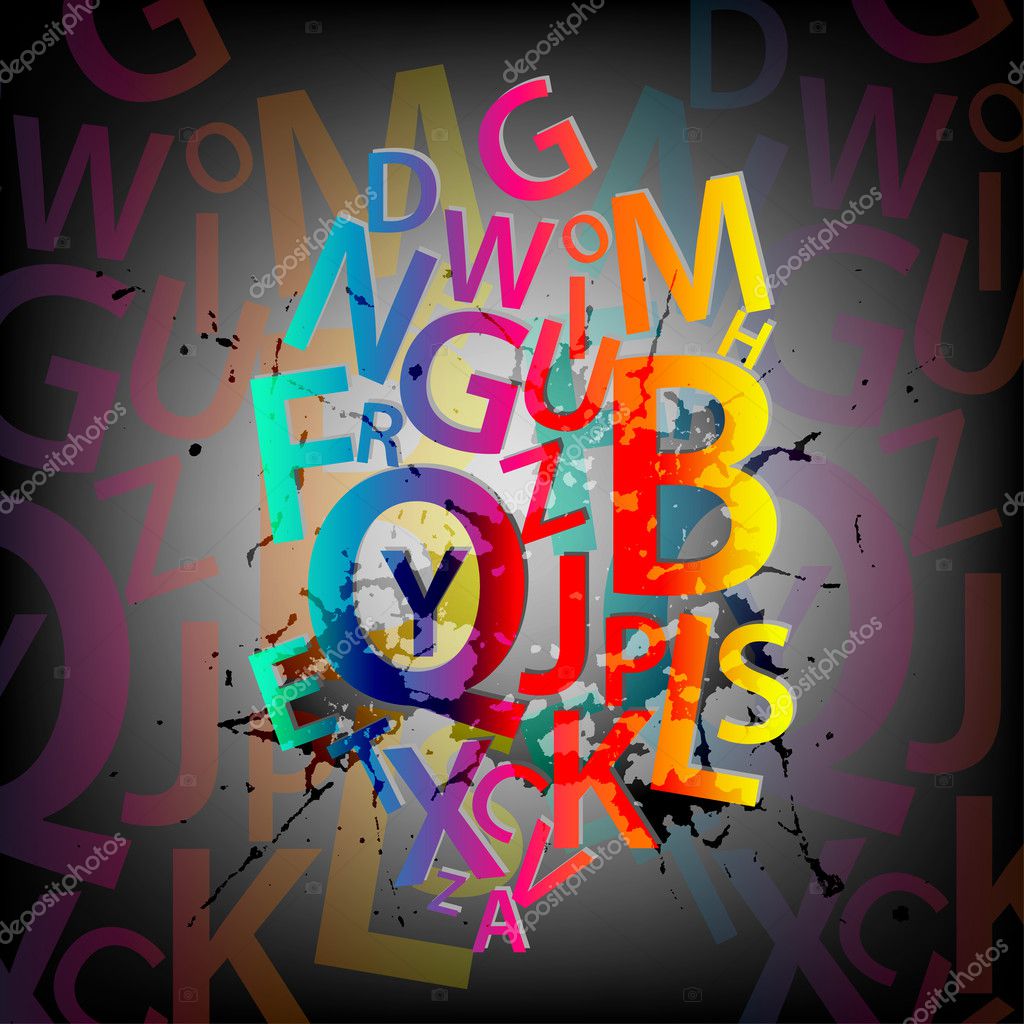 Abstract vector background with letters. Stock Illustration by ©file404 ...