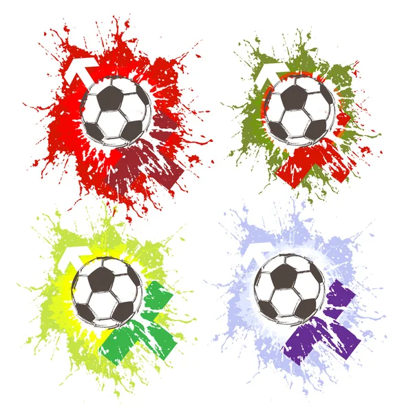 Set Football Soccer Watercolor Paint Art Grunge Design Vector ...