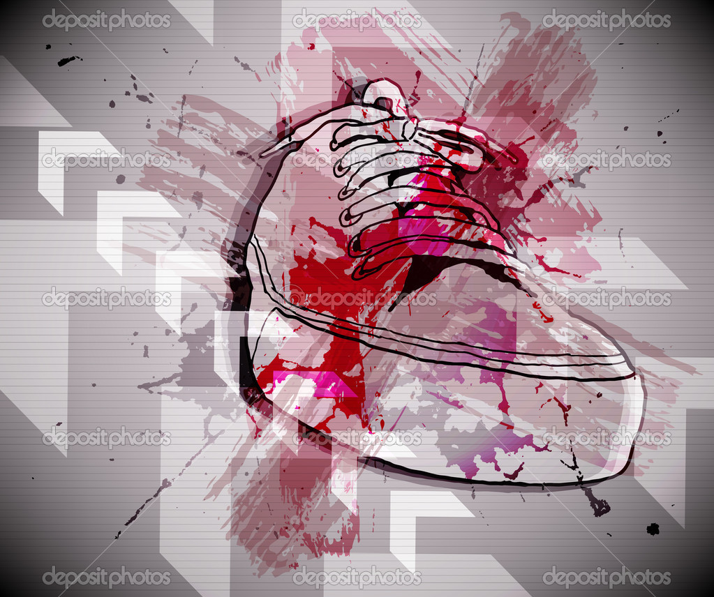 Background with sneakers Stock Vector Image by ©file404 #31269761