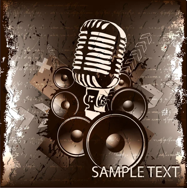 Vector retro music background with microphone Stock Vector Image by ...