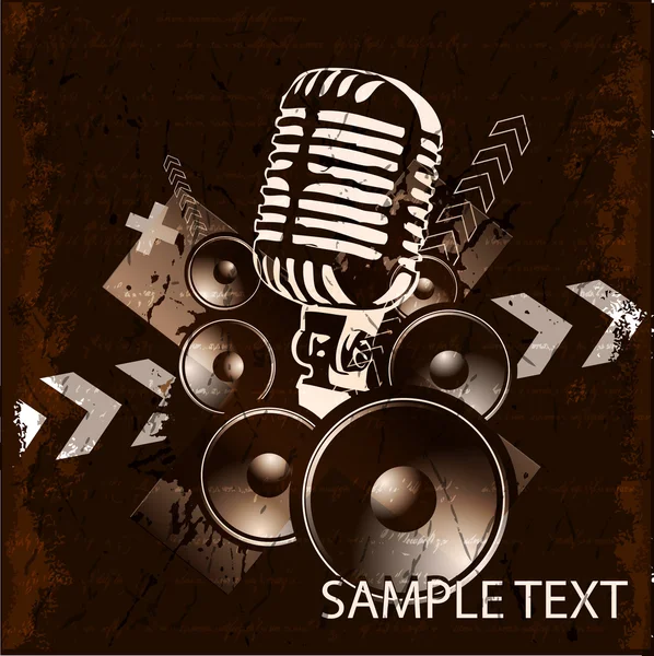 Vector retro music background with microphone Stock Vector Image by ...
