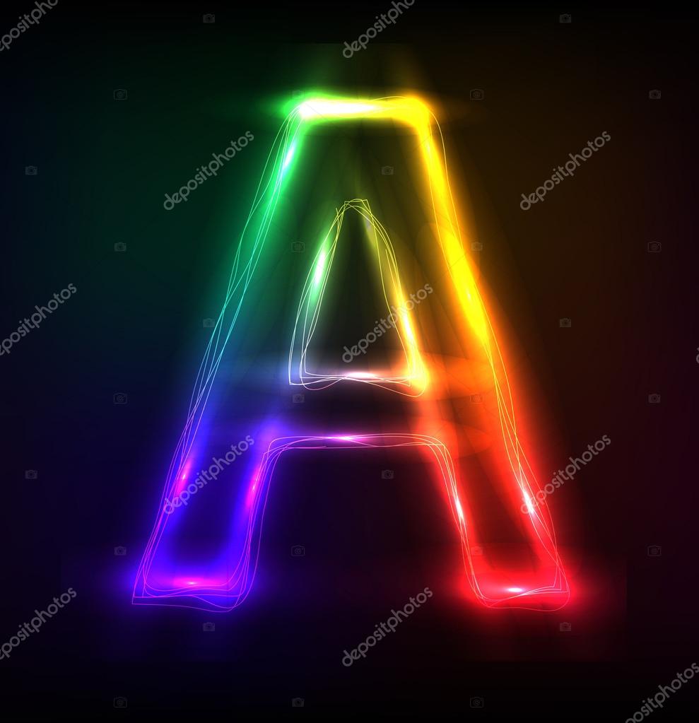 Vector alphabet. Neon letter A Stock Vector Image by ©file404 #32820105
