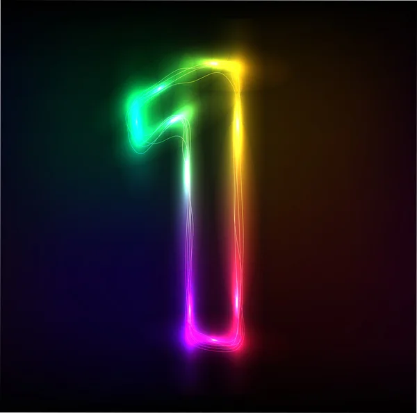 Neon number - 1 — Stock Vector © file404 #32898413